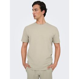 Only & Sons Only & Sons Herren ONLY & SONS Rundhalsshirt &raquo;ONSKIAN LIFE REG SEERSUCKER SS TEE NOOS&laquo; beige M