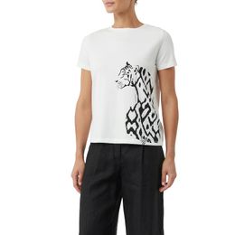 comma, COMMA Print-Shirt mit seitlichem Animal-Print WHITE 38 38 Damen-Shirt von COMMA