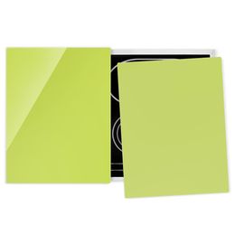 Bilderwelten Herdabdeckplatte Glas 2-teilig Unifarben Ceranfeldschutz einzigartig - Fr&uuml;hlingsgr&uuml;n - Deko K&uuml;che