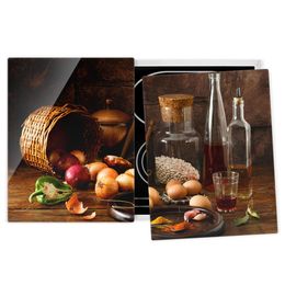 Bilderwelten 2-teilige Herdabdeckplatte Glas D&uuml;fte beim Kochen