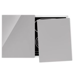 Bilderwelten Herdabdeckplatte Glas zweiteilig - Achatgrau Grau - Spühlmaschinen-geeignet 52x60cm Ceranfeld Abdeckung - Herdabdeckung