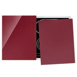 Bilderwelten 2-teilige Herdabdeckplatte Glas Bordeaux