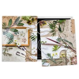Bilderwelten 2-teilige Herdabdeckplatte Glas Blumen und Gartenkräuter Vintage