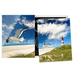 Bilderwelten 2-teilige Herdabdeckplatte Glas Dune Breeze