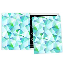 Bilderwelten Herdabdeckplatte Glas 2-teilig modern Ceranfeldschutz einzigartig - Vektormuster T&uuml;rkis - Deko K&uuml;che