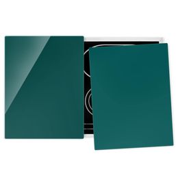 Bilderwelten Herdabdeckplatte Glas 2-teilig Unifarben Ceranfeldschutz einzigartig - Piniengr&uuml;n - Deko K&uuml;che