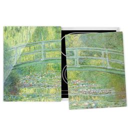 Bilderwelten Herdabdeckplatte Glas 2-teilig Natur modern Ceranfeldschutz gr&uuml;n - Claude Monet - Japanische Br&uuml;cke - Landschaft K&uuml;che