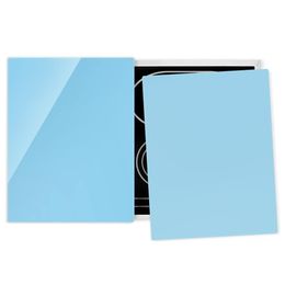 Bilderwelten 2-teilige Herdabdeckplatte Glas Pastellblau