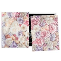Bilderwelten 2-teilige Herdabdeckplatte Glas Pastell Paper Art Rosen