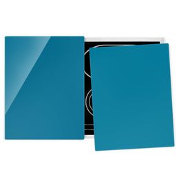 Bilderwelten 2-teilige Herdabdeckplatte Glas Petrol