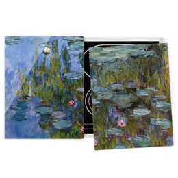 Bilderwelten 2-teilige Herdabdeckplatte Glas Claude Monet - Seerosen (Nympheas)