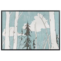 Leinwandbild Gezeichneter Wald
