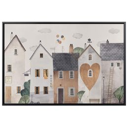 Leinwandbild Aquarell Reihenh&auml;user