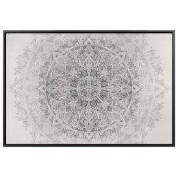 Leinwandbild Mandala Aquarell Ornament Muster Schwarz-Wei&szlig;