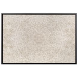 Leinwandbild Mandala Aquarell Muster Ornament beige