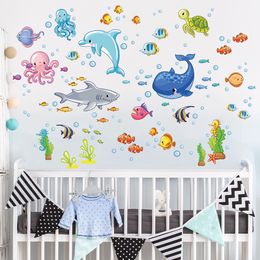 Bilderwelten Wandtattoo Tiere Illustration selbstklebend Wandaufkleber - Unterwasserwelt - Fisch Set - Fische Kinderzimmer Baby M&auml;dchen Jungen