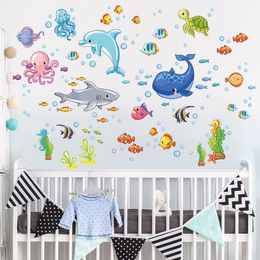 Bilderwelten Wandtattoo Tiere Illustration selbstklebend Wandaufkleber - Unterwasserwelt - Fisch Set - Fische Kinderzimmer Baby M&auml;dchen Jungen