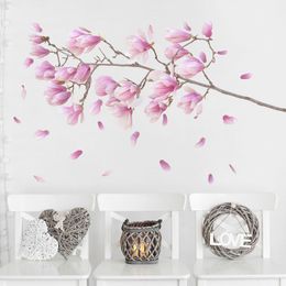 Bilderwelten Wandtattoo Blumen modern selbstklebend Wandaufkleber - Magnolie Zweig Set - B&auml;ume Wohnzimmer Schlafzimmer