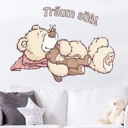 Bilderwelten Wandtattoo Tiere modern selbstklebend Wandaufkleber - NICI - Classic Bears - Tr&auml;um s&uuml;&szlig; - Wandsticker Kinderzimmer Baby M&auml;dchen Jungen
