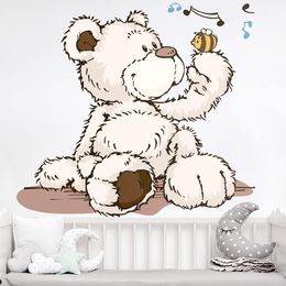 Bilderwelten Wandtattoo Tiere Illustration selbstklebend Wandaufkleber - NICI - Classic Bear - singt - Wandsticker Kinderzimmer Baby M&auml;dchen Jungen
