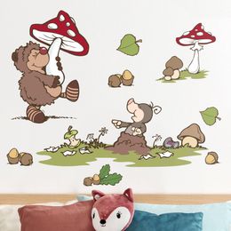 Bilderwelten Wandtattoo Tiere modern selbstklebend Wandaufkleber - NICI - Forest Friends - Hetch Hogan - Wandsticker Kinderzimmer Baby M&auml;dchen Jungen