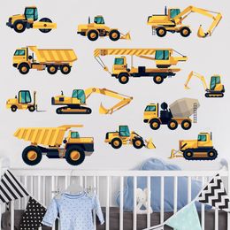 Bilderwelten Wandtattoo Fahrzeuge Illustration selbstklebend Wandaufkleber - Baustellen Set - Fahrzeuge Kinderzimmer Baby M&auml;dchen Jungen