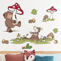 Bilderwelten Wandtattoo Tiere modern selbstklebend Wandaufkleber - NICI - Forest Friends - Hetch Hogan - Wandsticker Kinderzimmer Baby M&auml;dchen Jungen