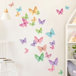 Bilderwelten Wandtattoo Tiere Illustration selbstklebend Wandaufkleber - Animal Club International - Set Glitzerschmetterlinge - Schmetterlinge Kinderzimmer Baby