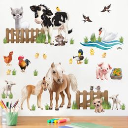 Bilderwelten Wandtattoo Tiere Illustration selbstklebend Wandaufkleber - Animal Club International - Tiere auf dem Bauernhof Mega Set - Bauernhof Kinderzimmer