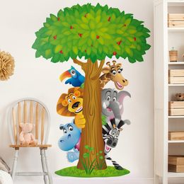 Bilderwelten Wandtattoo Wald Illustration selbstklebend Wandaufkleber - No.BF1 Dschungeltiere - africa Kinderzimmer Baby M&auml;dchen Jungen