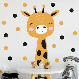 Bilderwelten Wandtattoo Tiere Illustration selbstklebend gelb - Baby Giraffe - Giraffen Kinderzimmer Baby M&auml;dchen Jungen