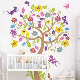 Bilderwelten Wandtattoo Wald Illustration selbstklebend Wandaufkleber - No.BP26 Feen Garten - Fee Kinderzimmer Baby M&auml;dchen Jungen