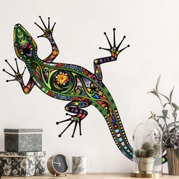 Bilderwelten Wandtattoo Tiere Orientalisch Aquarell Wandaufkleber - No.652 Geckomuster - africa Wohnzimmer Schlafzimmer