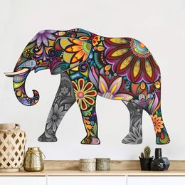 Bilderwelten Wandtattoo Tiere modern selbstklebend bunt - No.651 Elefantenmuster - africa Wohnzimmer Schlafzimmer