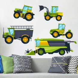 Bilderwelten Wandtattoo Fahrzeuge Illustration selbstklebend Wandaufkleber - Erntemaschine, Traktor und Co - Fahrzeuge Kinderzimmer Baby M&auml;dchen Jungen