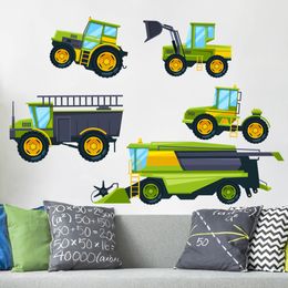 Bilderwelten Wandtattoo Fahrzeuge Illustration selbstklebend Wandaufkleber - Erntemaschine, Traktor und Co - Fahrzeuge Kinderzimmer Baby M&auml;dchen Jungen