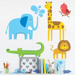 Bilderwelten Wandtattoo Tiere modern Aquarell Wandaufkleber - No.BP2 Zootiere - africa Kinderzimmer Baby M&auml;dchen Jungen