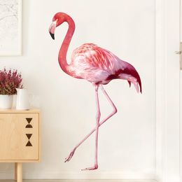 Bilderwelten Wandtattoo Tiere modern selbstklebend Wandaufkleber - No.YK21 Pink Flamingo - Wandsticker Jugendzimmer