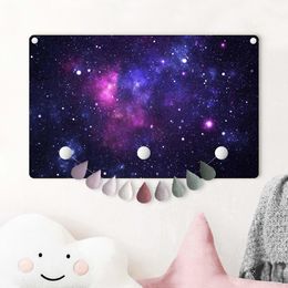 Bilderwelten Kindergarderobe Holz Galaxie Weltall - Kinderzimmer Babyzimmer - Jungen M&auml;dchen Baby - Wandgarderobe