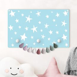 Bilderwelten Kindergarderobe blau Himmel Illustration Flurgarderobe - Gezeichnete gro&szlig;e Sterne im Blauen Himmel - Himmel Kinderzimmer Flur