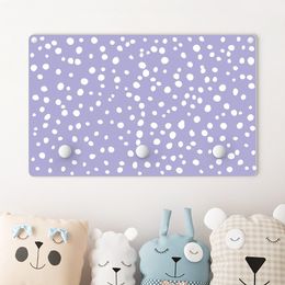 Bilderwelten Kindergarderobe violett Illustration Flurgarderobe - Gezeichnete kleine Punkte auf Lila - Punkte Kinderzimmer Flur