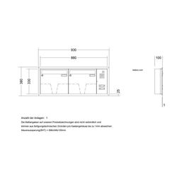 LEABOX 2er Unterputzbriefkastenanlage mit Sprechfeld in V2A Edelstahl