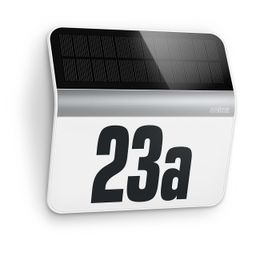 Steinel XSolar LH-N Solar Hausnummernleuchte, D&auml;mmerungsautomatik, T&Uuml;V-gepr&uuml;ft, spritzwassergesch&uuml;tzt, 22,7 x 24,2 x 5,1 cm, Edelstahl