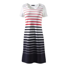 Saint James Bretagne-Mikrofaser-Kleid, 46 - Wei&szlig;/Rot/Blau, Damen, aus Polyamid