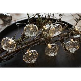 Glasornament-Lichterkette, Tropfen - Klar