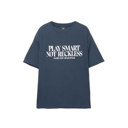 Pull&Bear Pull&Bear T-Shirt Herren Gr&ouml;&szlig;e L saphir / wei&szlig;
