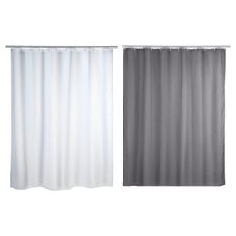 Wenko Duschvorhang, 180 x 200 cm, mit Anti-Schimmel-Effekt, wasserabweisend, waschbar