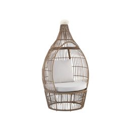 Better Garden Ei-Sessel mit Rattan, inkl. Kissen, braun/weiß