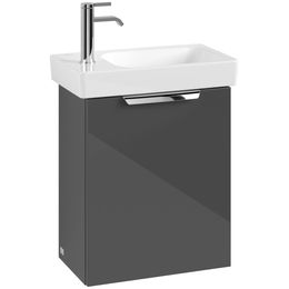 Villeroy & Boch Villeroy & Boch Set LineUp 450mm mit Spiegel Anschlag links Glossy Grey S00800FPR1