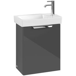 Villeroy & Boch Villeroy & Boch Set LineUp 450mm mit Spiegel Anschlag rechts Glossy Grey S00801FPR1